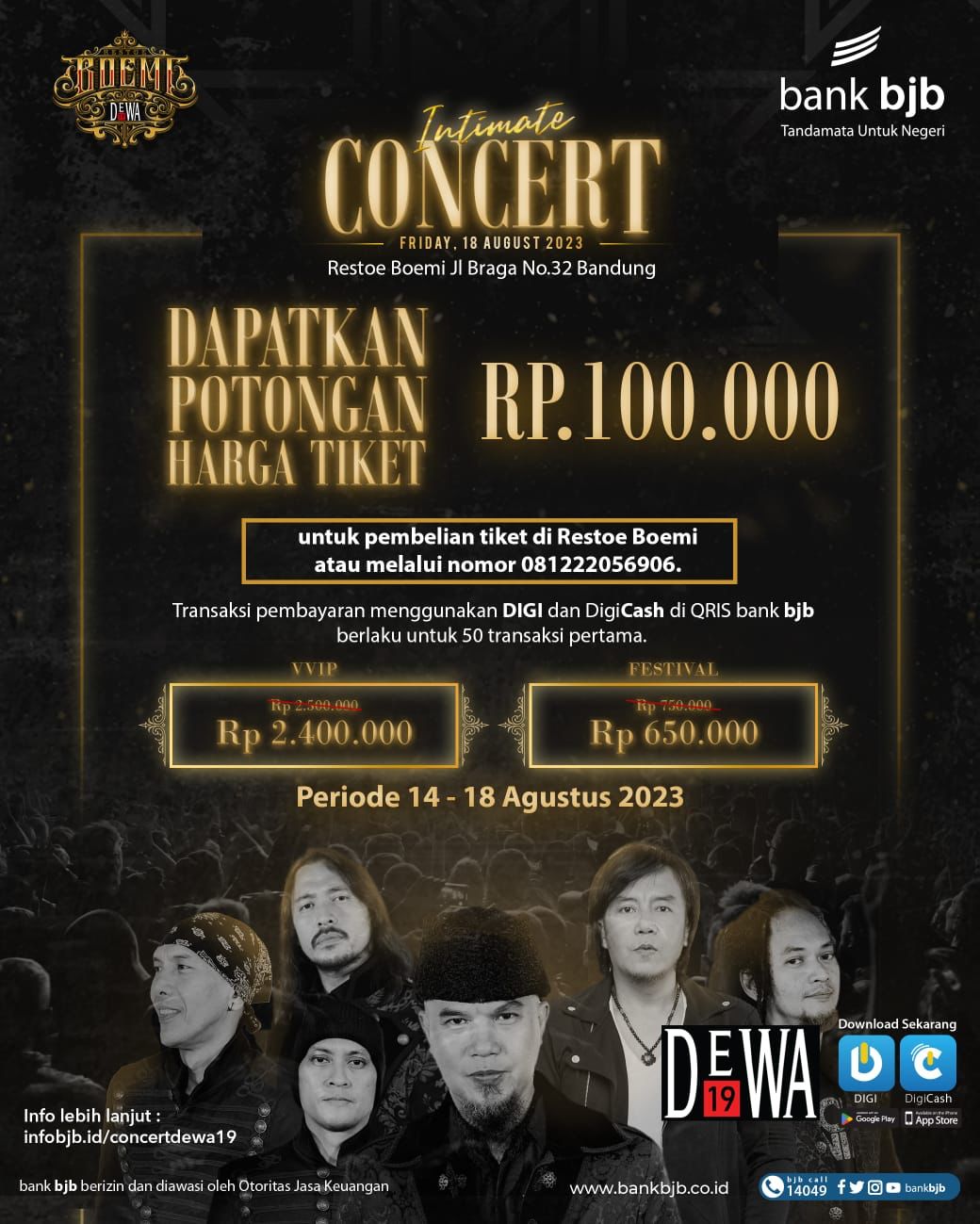 Dapatkan Diskon Spesial Tiket INTIMATE CONCERT DEWA 19 di Kafe Restoe ...